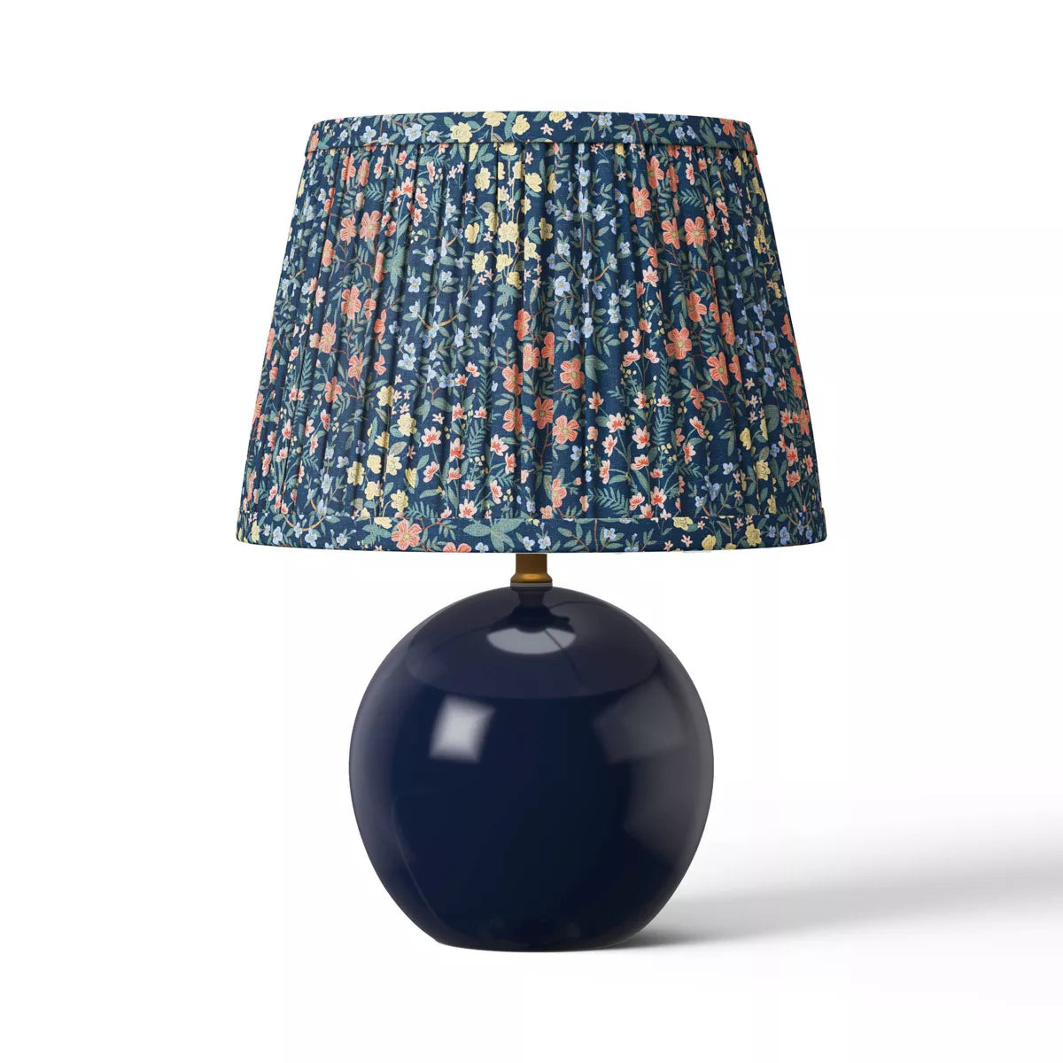 Round Base Table Lamp Blue Finish
